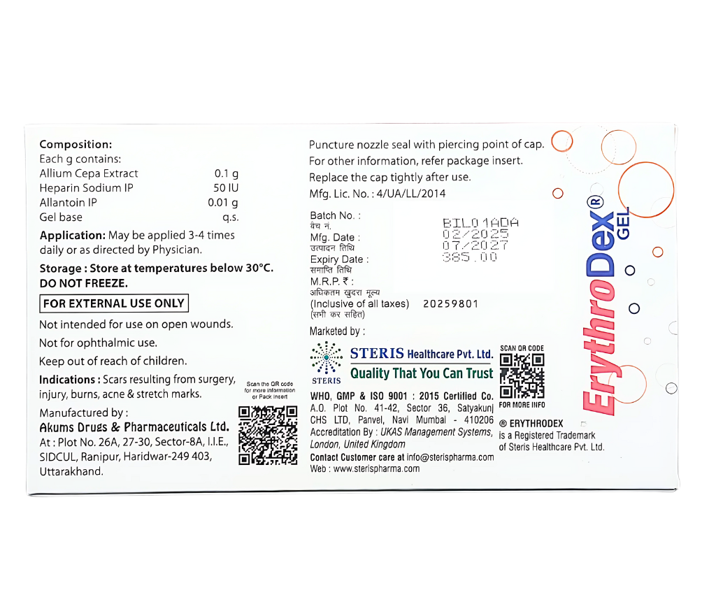 STERIS PHARMA | Allium Cepa Extract Heparin Sodium or Allantoin Gel ...