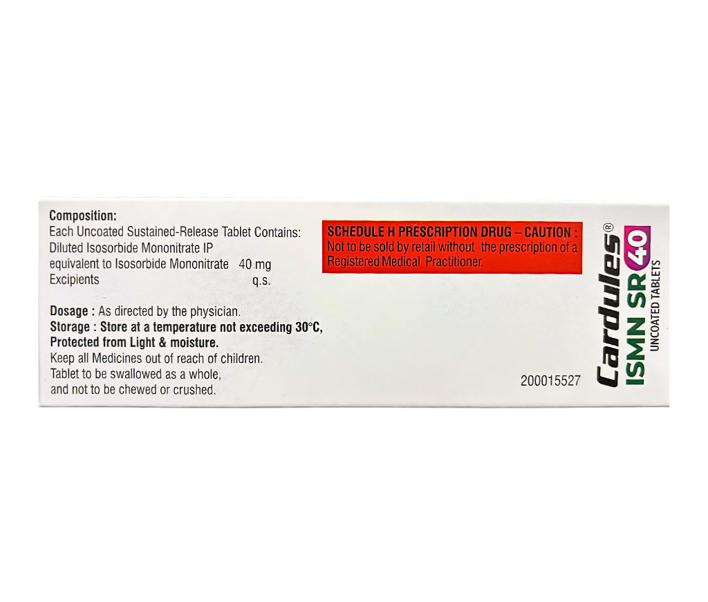 STERIS PHARMA | Isosorbide Mononitrate 40 mg Tablet: CARDULES ISMN SR ...