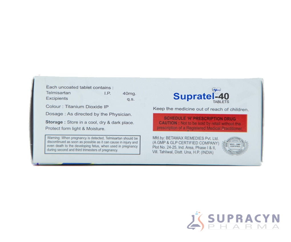 SUPRAMEDS | Supratel 40mg Tablet | BP Tablets online | Online Pharmacy ...